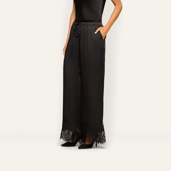 L'Agence Mirel Satin Lace Pants