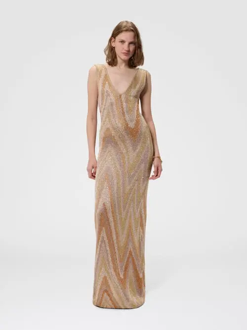 Missoni Long Dress In Zig Zag Jacquard