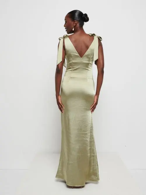PRETTY LAVISH Piper Tie Maxi Bridesmaid Dress