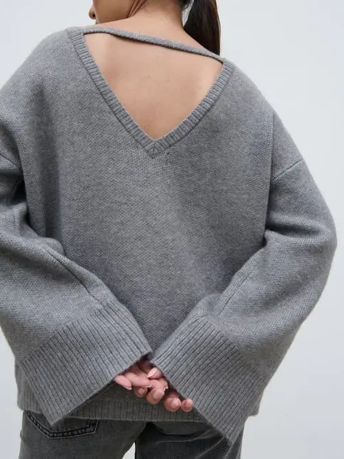 PRETTY LAVISH Quinn Slash Neck Knit Jumper