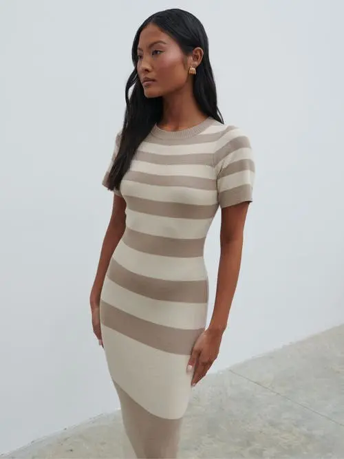 PRETTY LAVISH Heidi Stripe Knit Maxi Dress