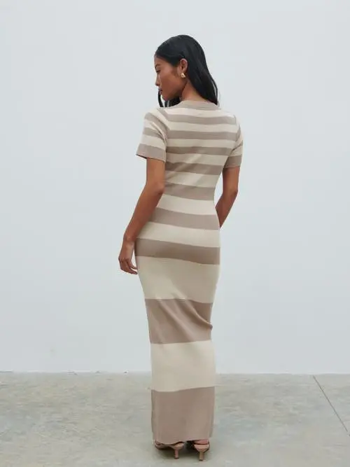 PRETTY LAVISH Heidi Stripe Knit Maxi Dress