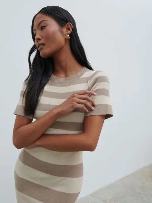 PRETTY LAVISH Heidi Stripe Knit Maxi Dress