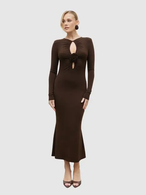 PRETTY LAVISH Ragan Corsage Jersey Midi Dress