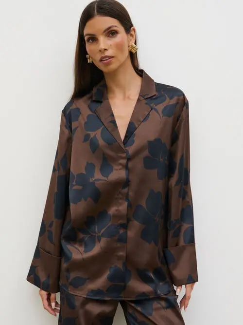 PRETTY LAVISH Bobbi Relaxed Printed Shirt - Brown