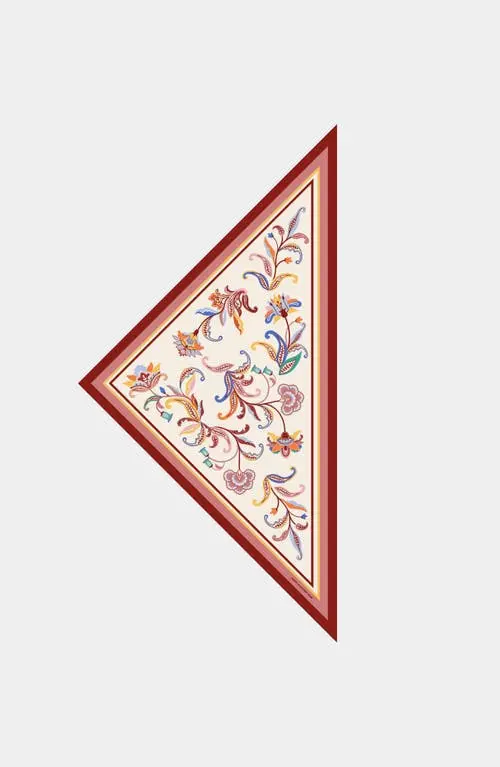 JESSIE ZHAO NEW YORK Terra Paisley Triangle Silk Scarf - Red