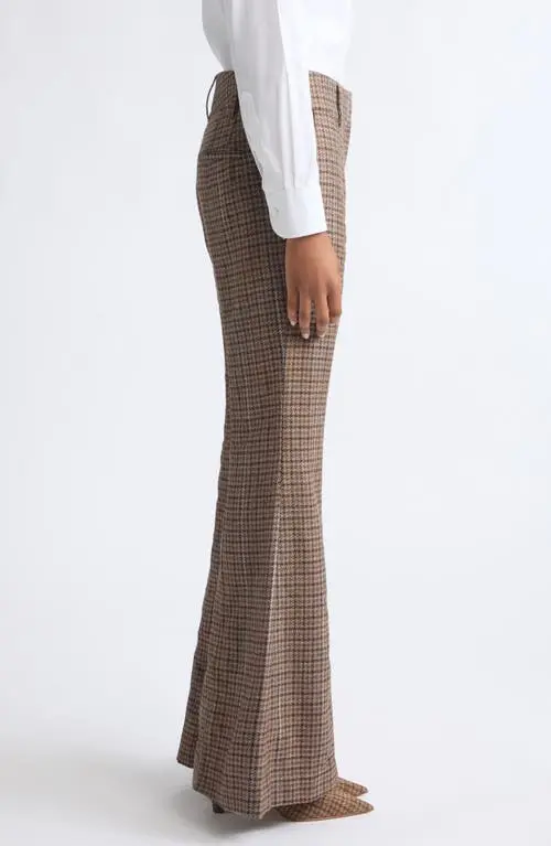 Gabriela Hearst Rhein Check Wool & Silk Flare Leg Pants