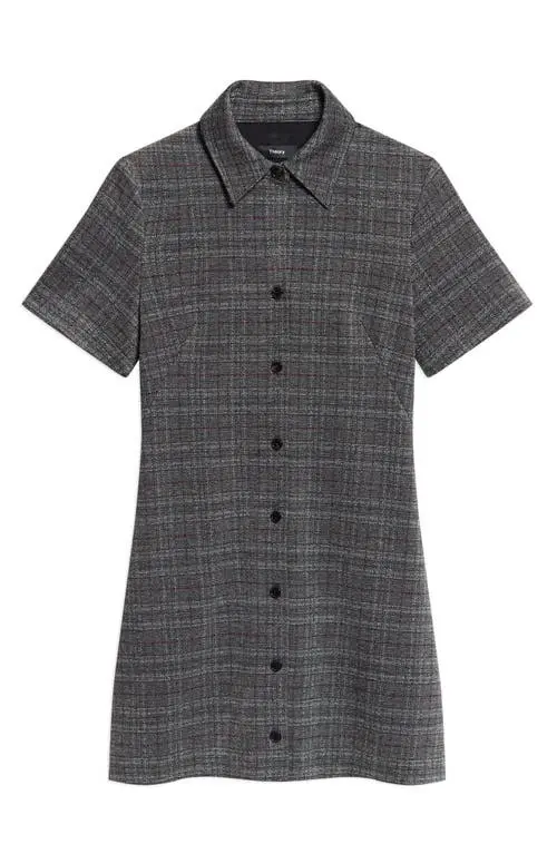 Theory Glen Plaid A-line Shirtdress