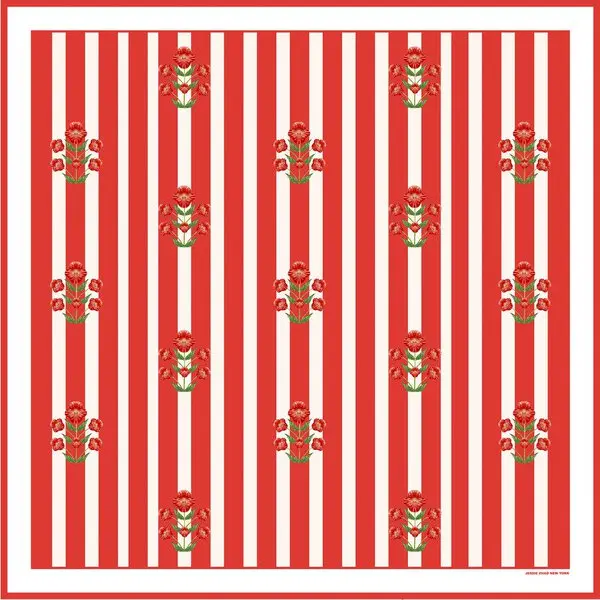 JESSIE ZHAO NEW YORK Passion Garden Double Sided Silk Scarf - Red