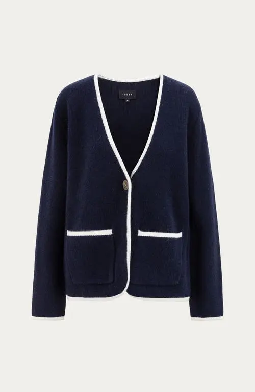 JUANA Wool Cashmere Sweater Blazer - Navy