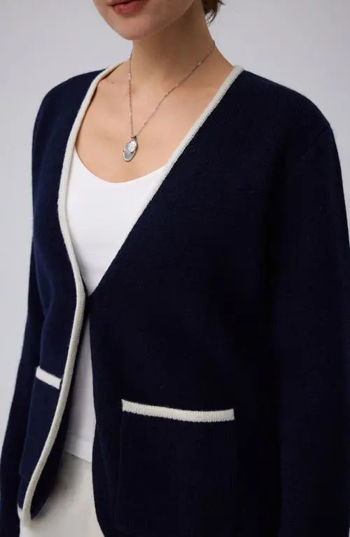JUANA Wool Cashmere Sweater Blazer - Navy
