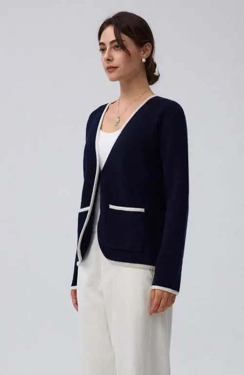 JUANA Wool Cashmere Sweater Blazer - Navy