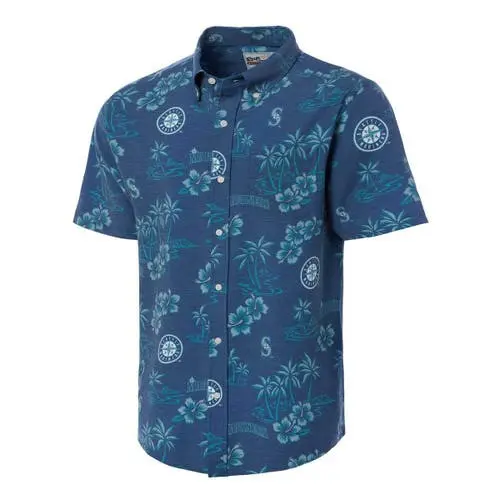 Reyn Spooner Seattle Mariners Big & Tall Kekai Performance Tri-blend Button-down Shirt