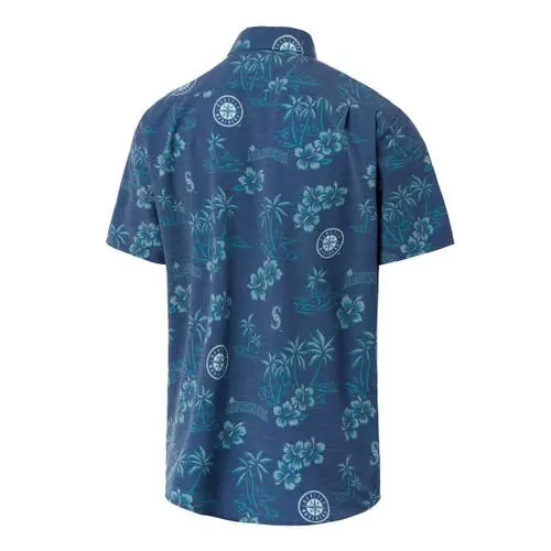 Reyn Spooner Seattle Mariners Big & Tall Kekai Performance Tri-blend Button-down Shirt