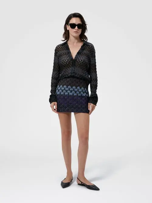 Missoni Viscose Lamé Mini Skirt With Lace Motif - Multicoloured