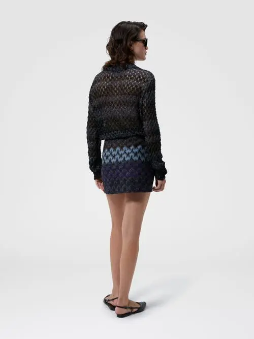 Missoni Viscose Lamé Mini Skirt With Lace Motif - Multicoloured