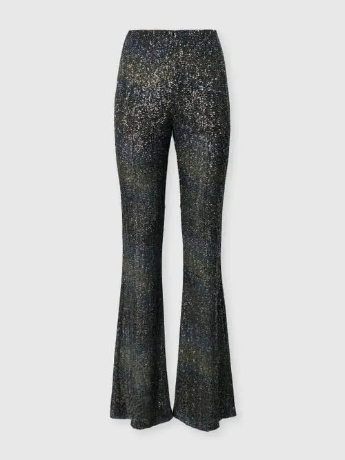 Missoni Flare Trousers With Woven Greek Key Motif - Multicoloured