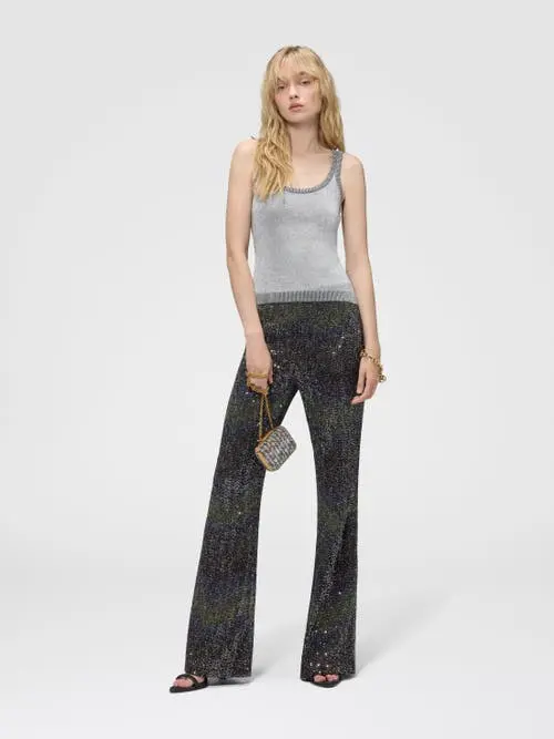 Missoni Flare Trousers With Woven Greek Key Motif - Multicoloured