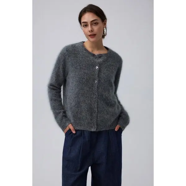 JUANA Brushed Wool-blend Cardigan