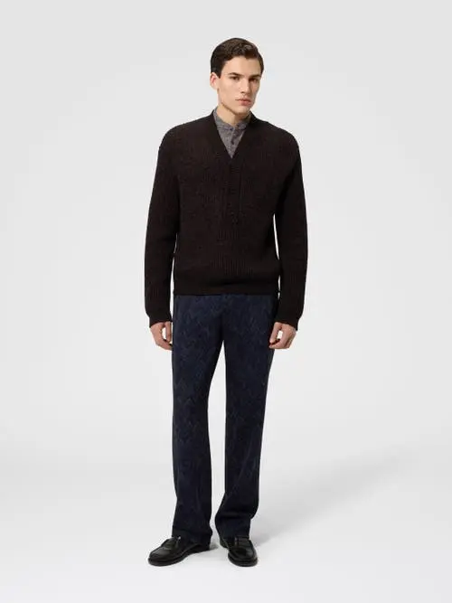 Missoni Wool And Viscose Mélange V-neck Pullover