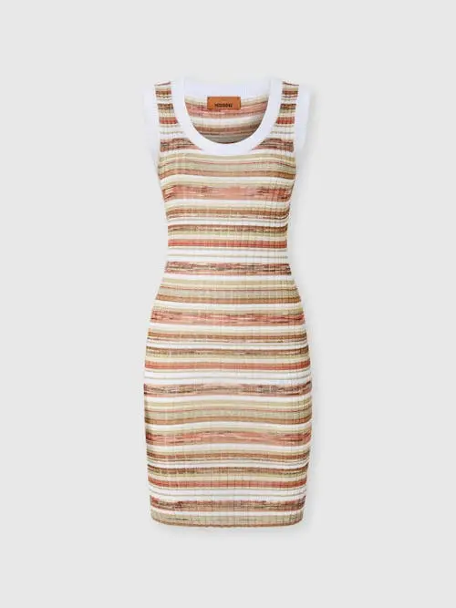 Missoni Sleeveless Ribbed Striped Mini Dress - Multicoloured