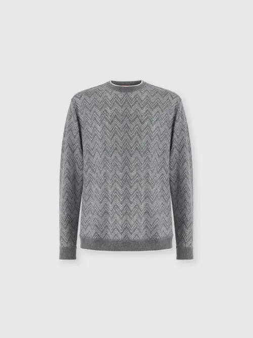 Missoni Long-sleeve Cashmere Zig Zag Sweater