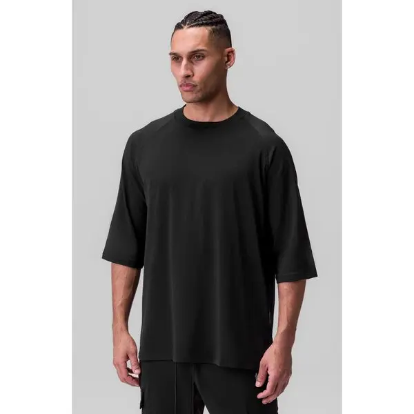 ASRV Supima 3/4 Sleeve Oversized Tee - Black