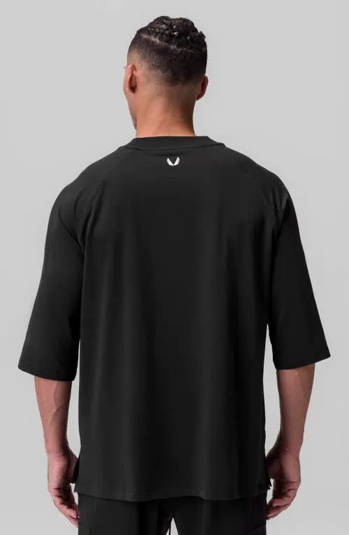 ASRV Supima 3/4 Sleeve Oversized Tee - Black