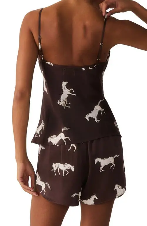 PETITE PLUME Silk Camisole & Shorts Pajama Set