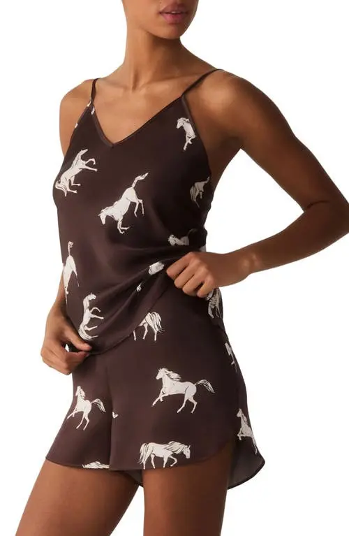 PETITE PLUME Silk Camisole & Shorts Pajama Set