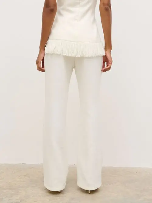 PRETTY LAVISH Verona Tweed Straight Leg Trousers
