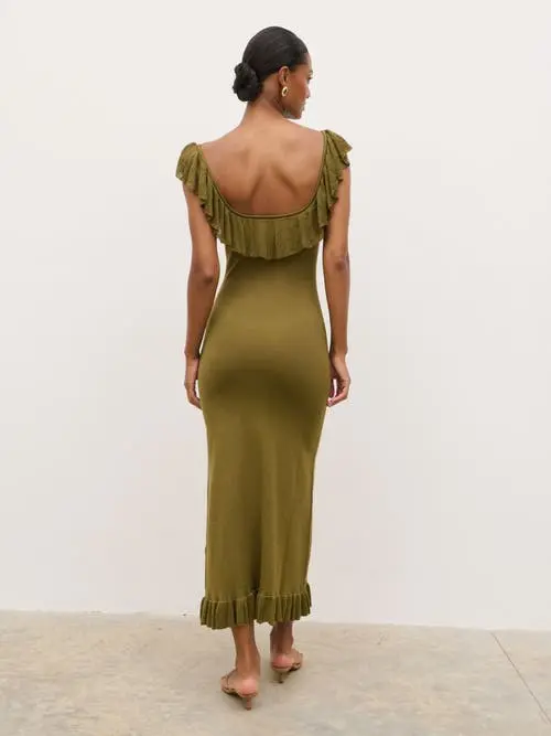 PRETTY LAVISH Sascha Frill Detail Knit Midi Dress