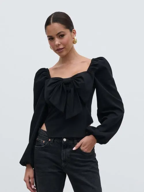 PRETTY LAVISH Jemima Exaggerated Bow Top