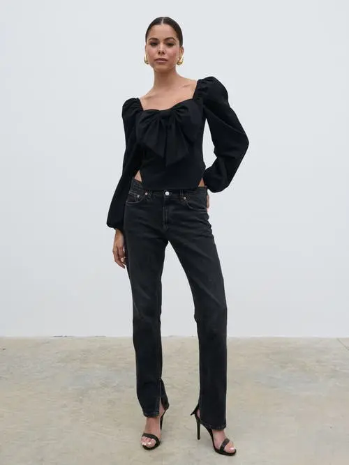 PRETTY LAVISH Jemima Exaggerated Bow Top