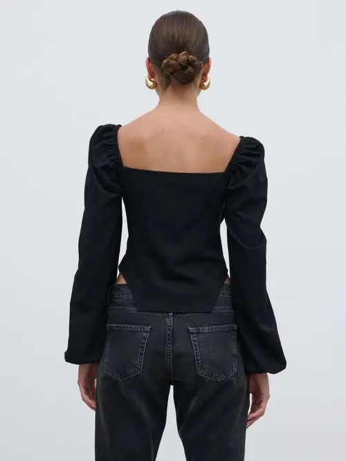 PRETTY LAVISH Jemima Exaggerated Bow Top