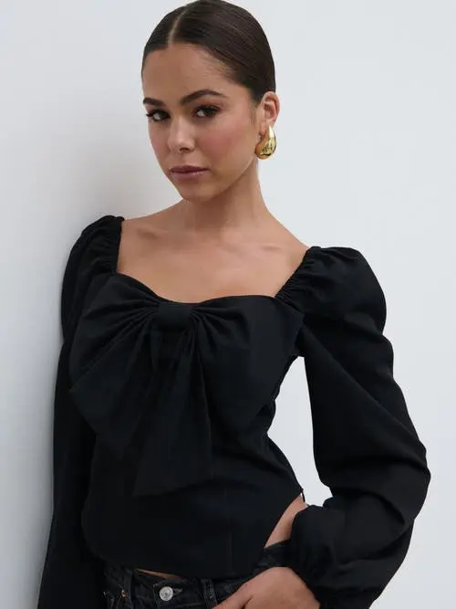 PRETTY LAVISH Jemima Exaggerated Bow Top