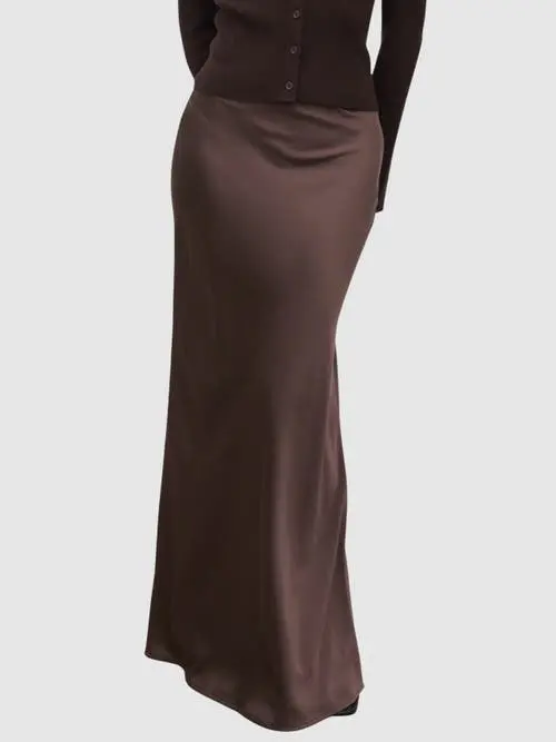 PRETTY LAVISH Breya Maxi Skirt - Brown