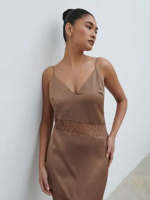 PRETTY LAVISH Monique Lace Inserted Slip Dress