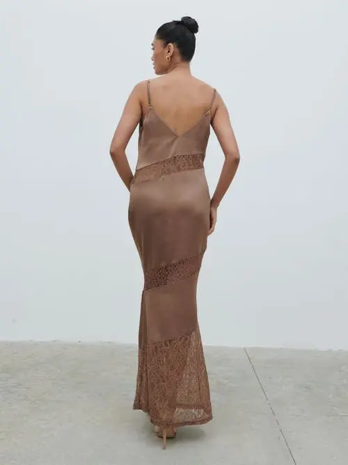 PRETTY LAVISH Monique Lace Inserted Slip Dress