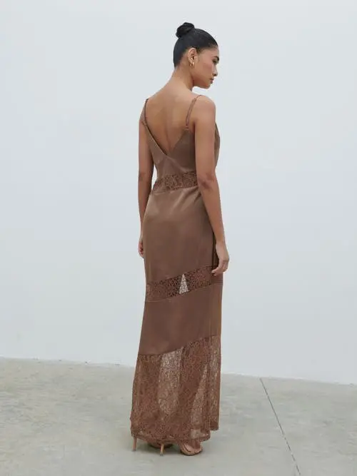 PRETTY LAVISH Monique Lace Inserted Slip Dress