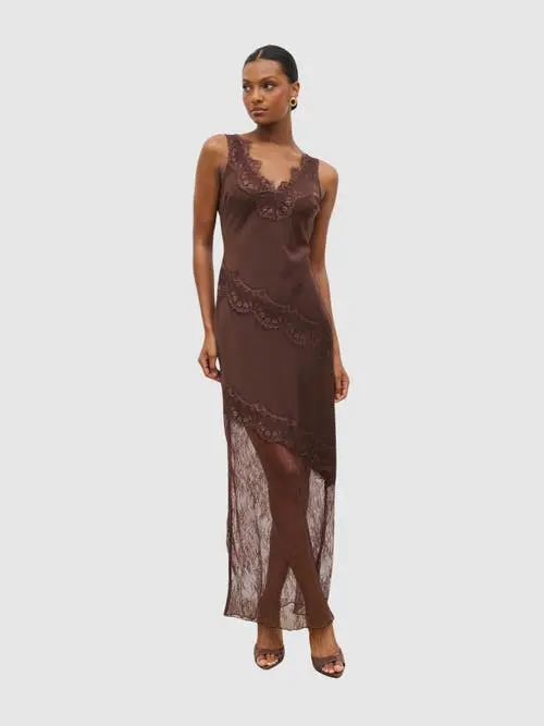 PRETTY LAVISH Curve Robin Slip Lace Maxi Dress