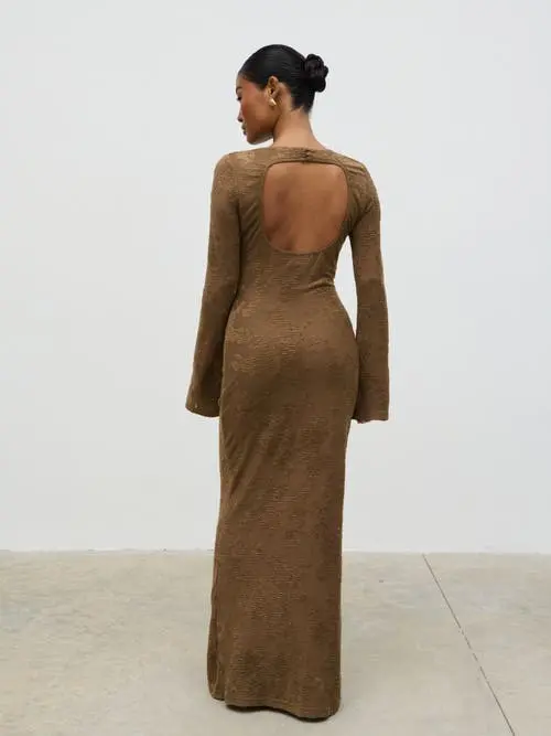 PRETTY LAVISH Tanaia Long Sleeve Jersey Maxi Dress