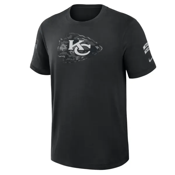 Nike Kansas City Chiefs Salute To Service Slub Dri-fit Nfl T-shirt - Black
