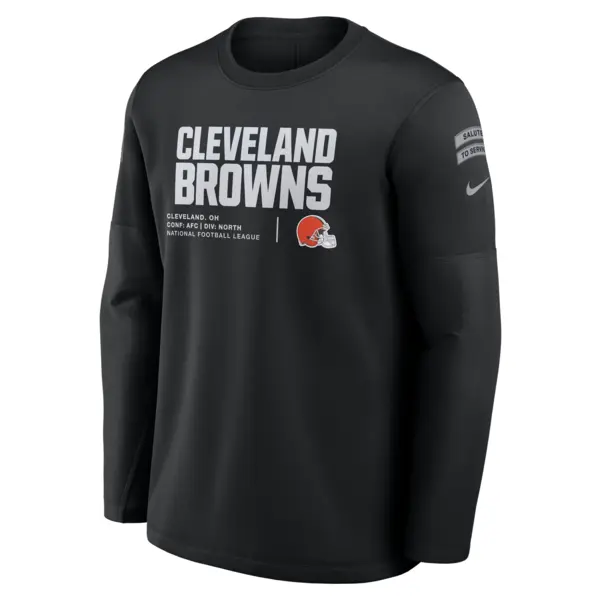 Nike Cleveland Browns Salute To Service Sideline Coaches Nfl Pullover Crew - Black