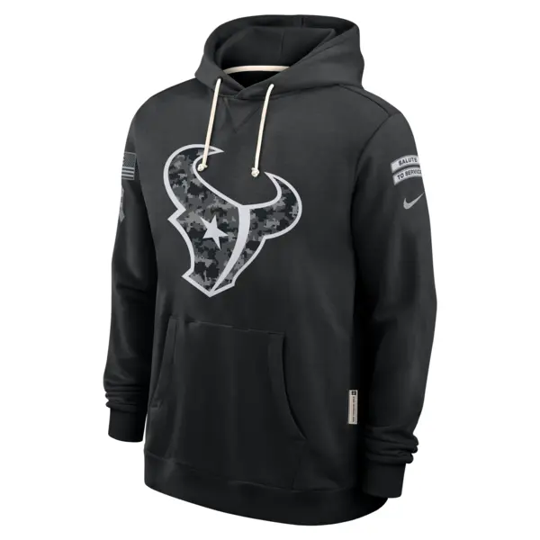 Nike Houston Texans Salute To Service Sideline Dri-fit Nfl Pullover Hoodie - Black