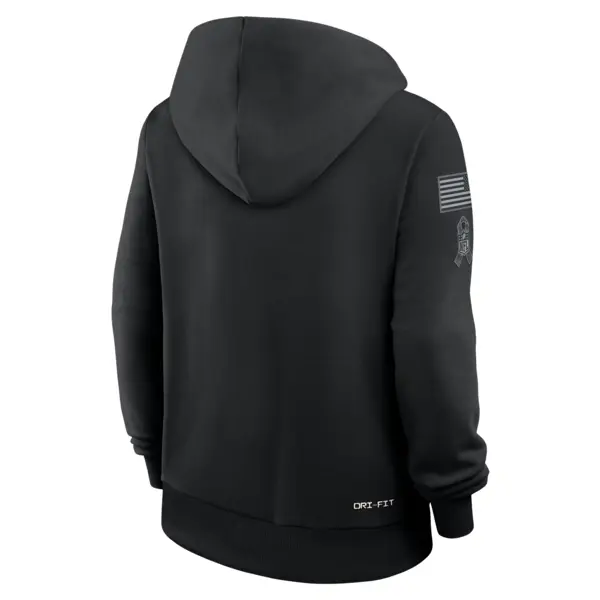 Nike Baltimore Ravens Salute To Service Sideline Dri-fit Nfl Pullover Hoodie - Black