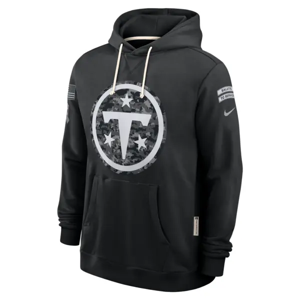 Nike Tennessee Titans Salute To Service Sideline Dri-fit Nfl Pullover Hoodie - Black