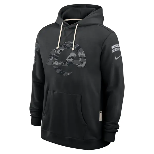 Nike Los Angeles Rams Salute To Service Sideline Dri-fit Nfl Pullover Hoodie - Black