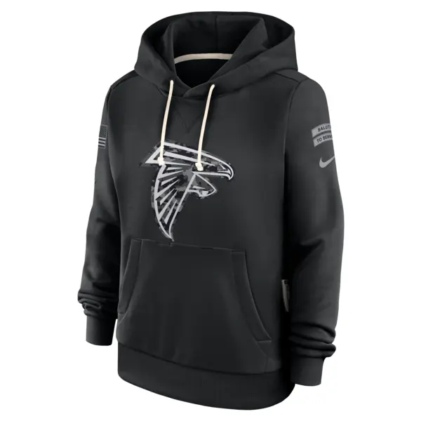 Nike Atlanta Falcons Salute To Service Sideline Dri-fit Nfl Pullover Hoodie - Black