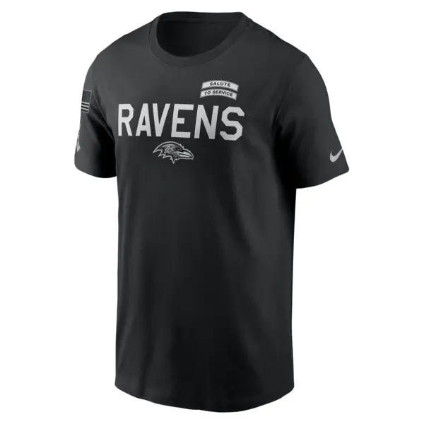 Nike Baltimore Ravens Salute To Service Sideline Dri-fit Nfl T-shirt - Black